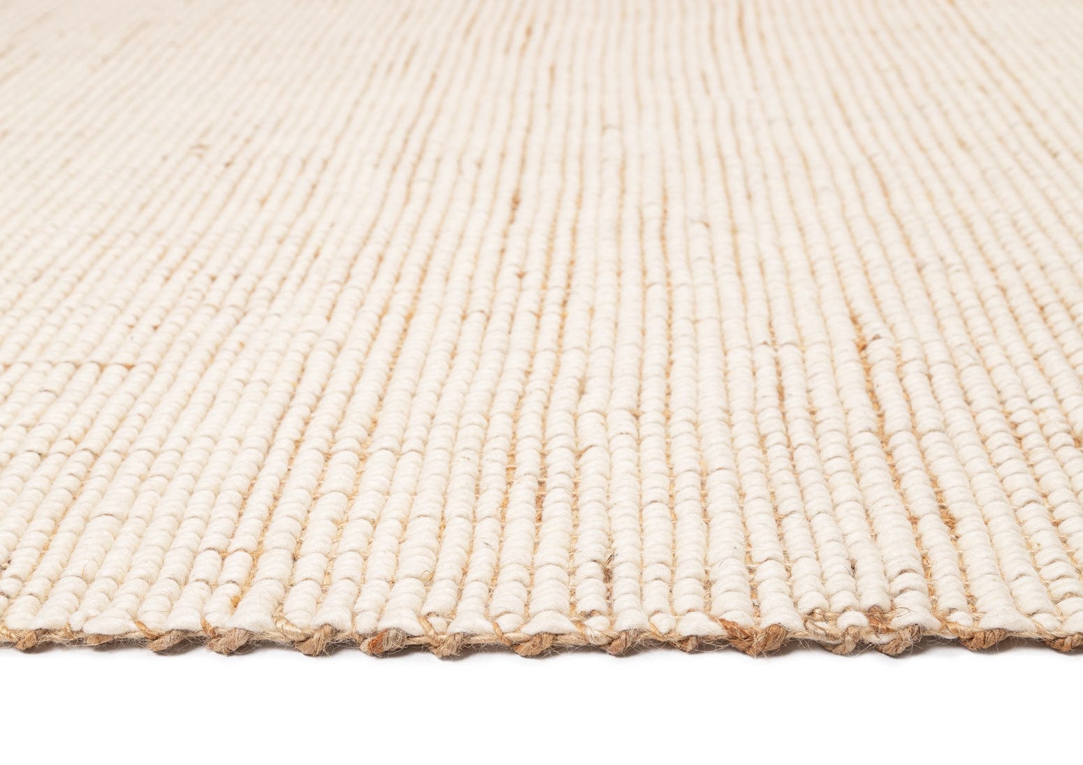 Reema Ivory Cream Jute and Wool Textured Rug